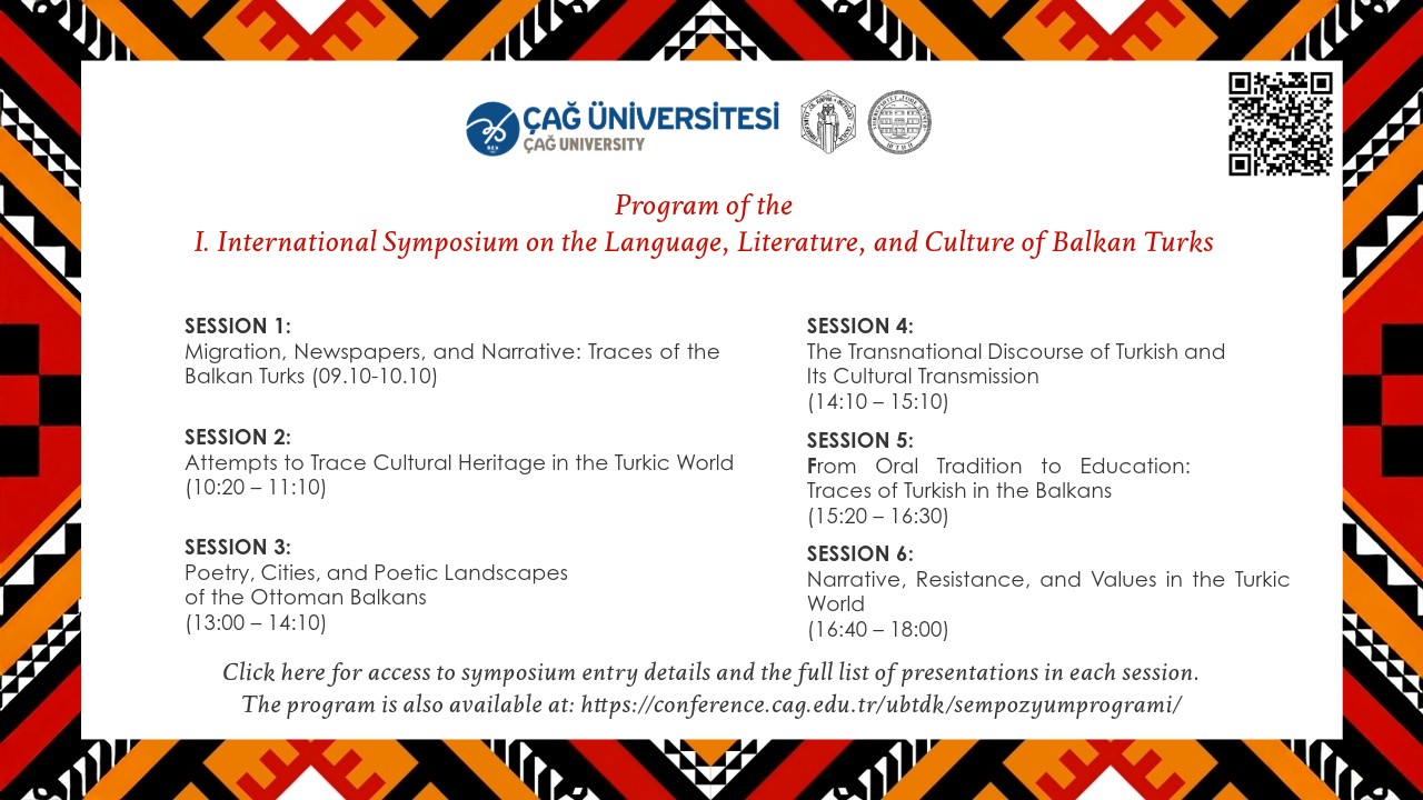 1st Symposium on the Language, Literature, and Culture of Balkan Turks